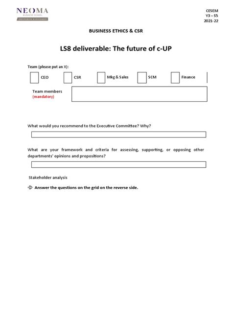 Ls8 Deliverable The Future Of C Up Business Ethics And Csr Pdf