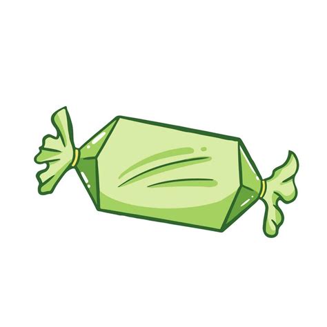 Green Rectangle Candy Vector Illustration Isolated On Square White