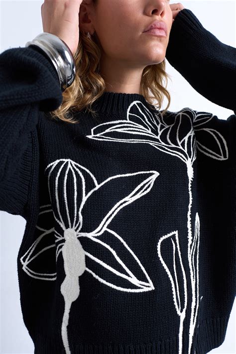 Camisola De Manga Comprida Com Bordado Camisolas Para Mulher Spf