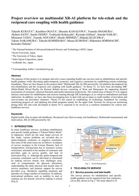 Pdf Project Overview On Multimodal Xr Ai Platform For Tele Rehab And The Reciprocal Care