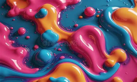 Close Up View Vibrant Abstract Composition Featuring Mix Blue Pink And Orange Hues With