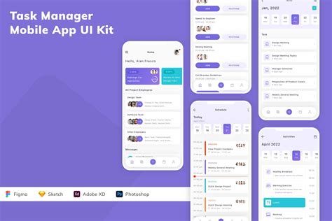 Task Manager Mobile App Ui Kit Graphic By Betush · Creative Fabrica
