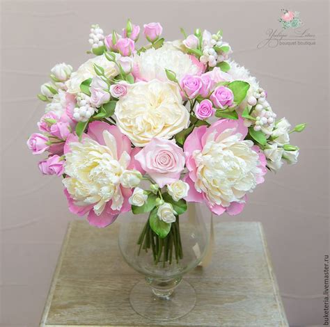 Интерьерный букет с пышными пионами и розами из полимерной глины в интернет магазине на Ярмарке