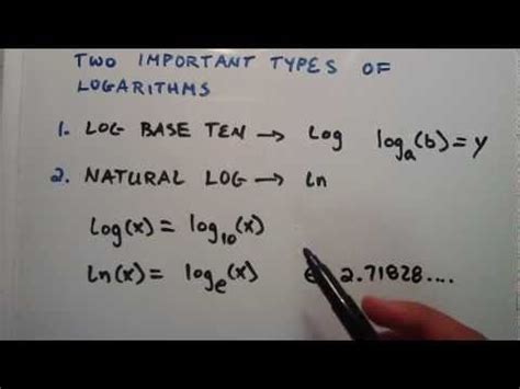 What Are The Two Important Types Of Logarithms Log Base E And Log Base Logarithms