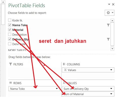 Microsoft Excel Pengaturan Pada Pivot Table Belajar Praktis