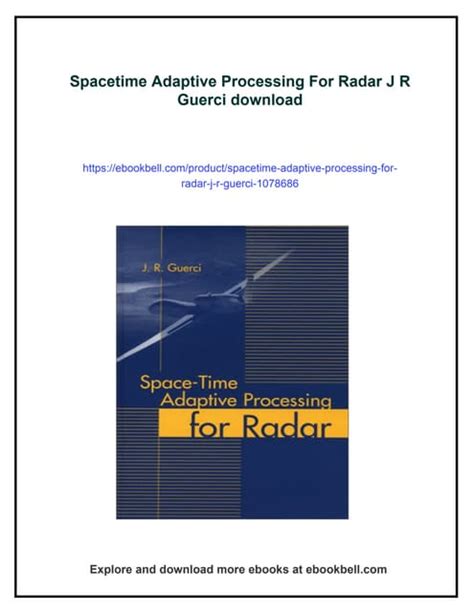 Spacetime Adaptive Processing For Radar J R Guerci Pdf