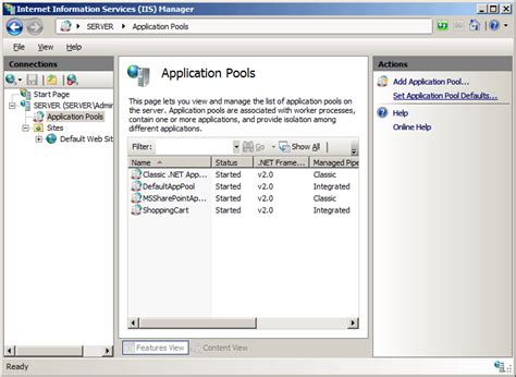 Application Pool Defaults Microsoft Learn