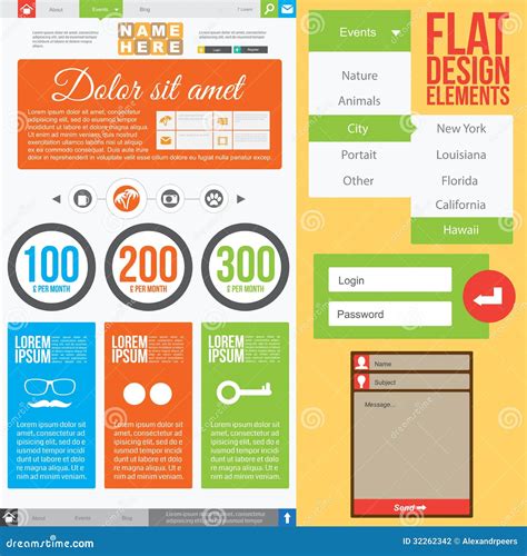 Flat Web Design Stock Vector Illustration Of Business 32262342