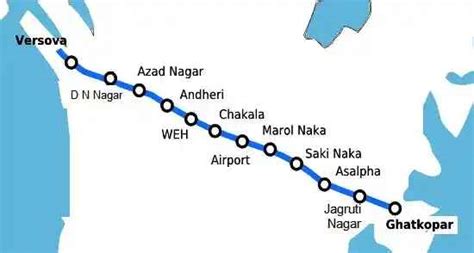 Versova Ghatkopar Metromumbai Route Map Timing Fare Stations