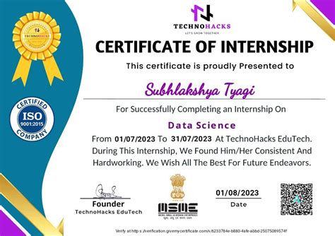 subhlakshya tyagi on linkedin datascience internshipsuccess technohacks