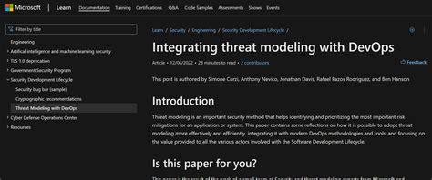 Integrating Threat Modeling With DevOps Thebenhanson