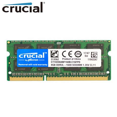 Crucial Ddr3l 16gb 2x8gb 1600 Mhz Pc3l 12800 Laptop Ram Sodimm Memory 1