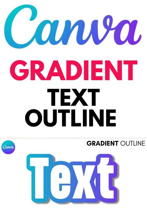 gradient outline text in canva | Canvas learning, Canva tutorial, Canvas