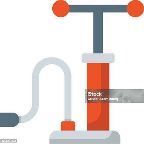 휴대용 타이어 인플레이터 컨셉 수동 자동차 공기 압축기 벡터 아이콘 디자인 자동차 서비스 및 자동차 수리점 기호 로리 예비 부품