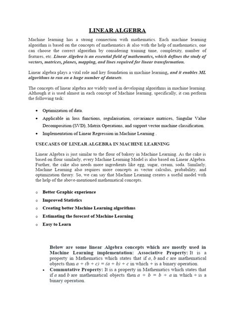 Linear Algebra Pdf Matrix Mathematics Linear Algebra