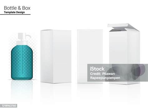 광택 투명 펌프 병 모의 현실적인 화장품 및 화이트 스킨 케어 및 노화 안티 주름 상품에 대 한 3 차원 상자 화이트 배경