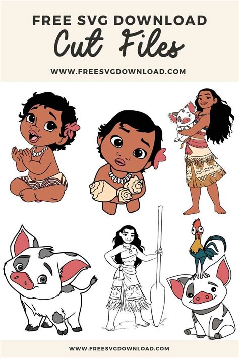 Moana Free Svg And Png Hei Hei Svg Pua Svg Disney Svg Disney Princess