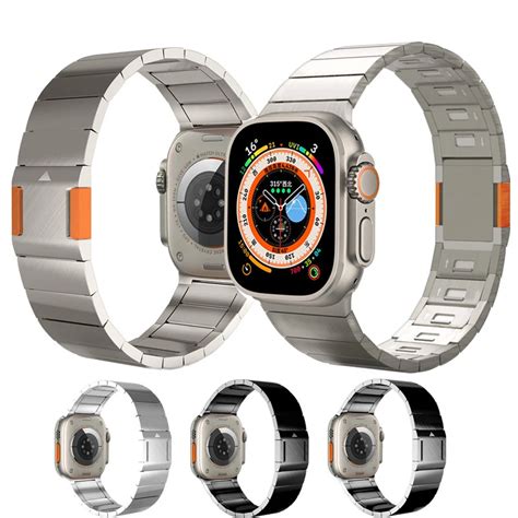 애플 워치호환용 스테인레스 스틸 밴드 울트라 49mm 스트랩 42mm 슬라이드 제거 마그네틱 버클 티몬