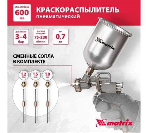 Пневматический краскораспылитель MATRIX 57314 - выгодная цена, отзывы ...