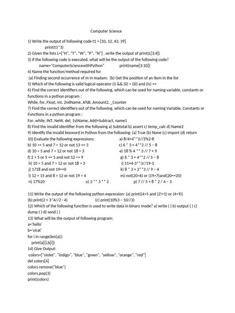 computer science mcq revision pdf computer science software development