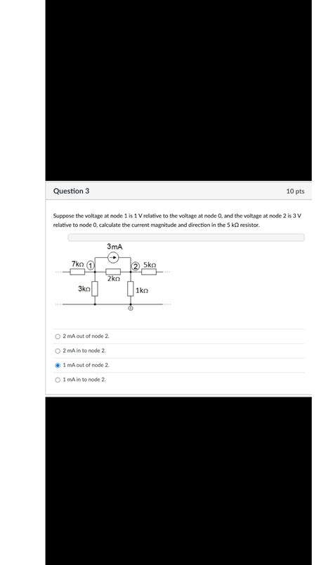 Solved Question 310 ﻿ptssuppose The Voltage At Node 1 ﻿is 1v