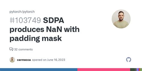 SDPA Produces NaN With Padding Mask Issue Pytorch Pytorch GitHub
