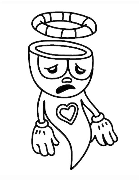Cuphead Ghost Coloring Page Free Printable Pdf