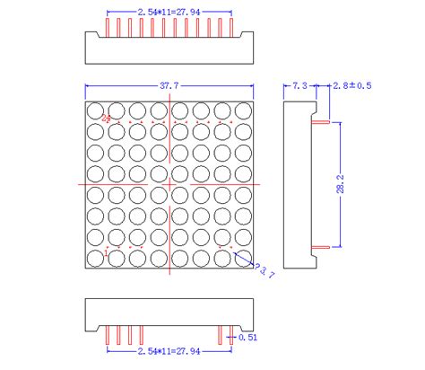 8x8 Led Dot Matrix Display White