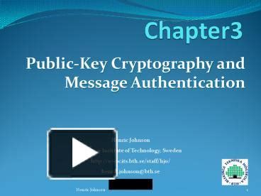 PPT Public Key Cryptography And Message Authentication PowerPoint Presentation Free To View