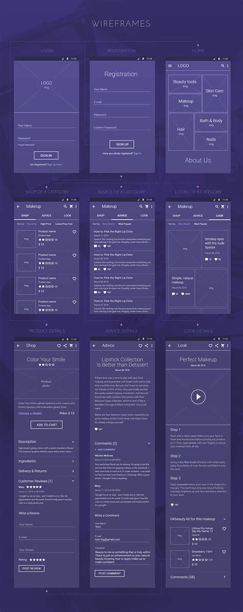 Wireframes Of Mobile Application On Behance