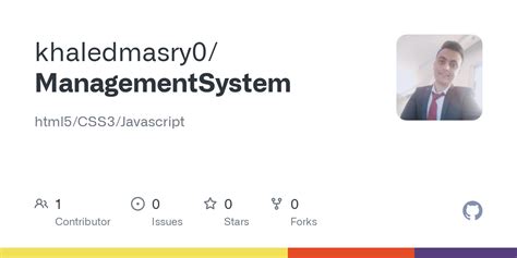 GitHub Khaledmasry ManagementSystem Html CSS Javascript