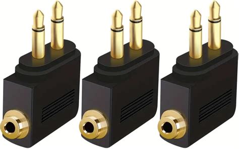 Dual 3 5mm Male To 3 5mm Female Airplane Headphone Adapter