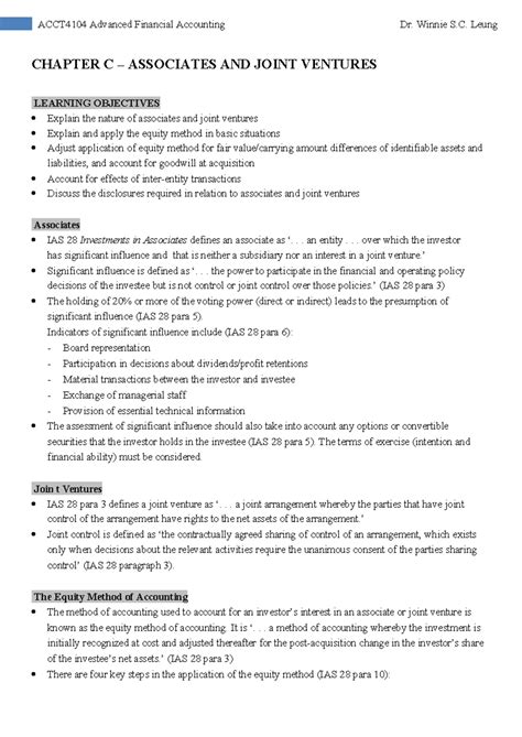 Chapter C Lecture Notes With Answers Chapter C Associates And