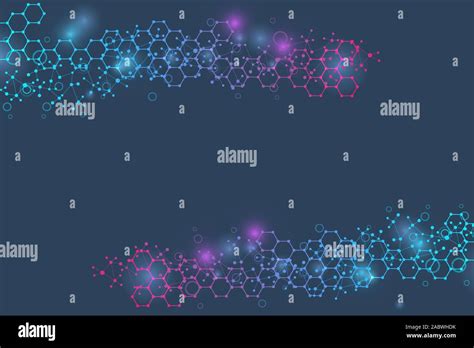 Abstract Geometric Hexagonal Molecular Structures In Technology