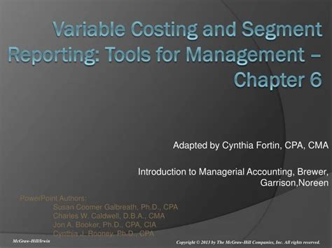 Ppt Mastering Variable Costing And Segment Reporting For Effective