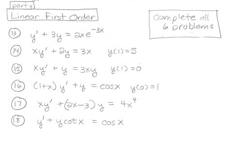 Solved Parts Linear First Order Complete All 13