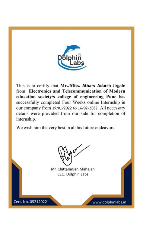Atharv Jirgale On Linkedin Internship Embeddedsystems Dolphinlabs