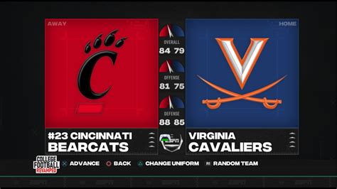 Cincinnati Vs Virginia Ncaa 14 College Football Revamped Gameplay