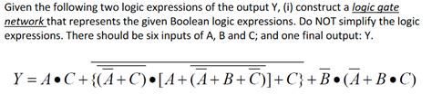 Solved Given The Following Two Logic Expressions Of The