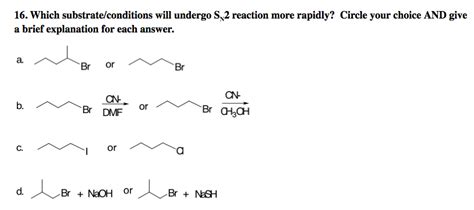 solved which substrate conditions will undergo s n2 reaction