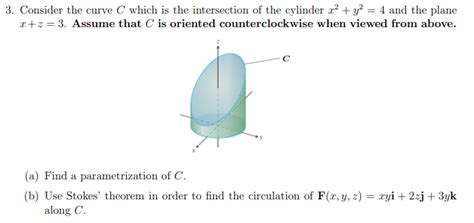 Solved Consider The Curve C Which Is The Intersection Of Chegg
