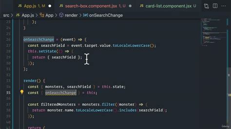 03 react basics 034 monsters rolodex searchbox component youtube