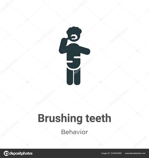 Brushing Teeth Vector Icon White Background Flat Vector Brushing Teeth Vektor Stok Oleh ©digital