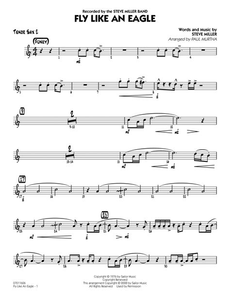 Fly Like An Eagle Tenor Sax 2 By The Steve Miller Band Jazz