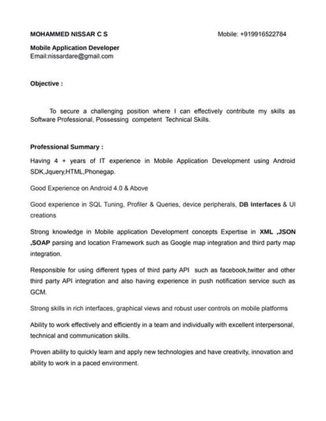 Mohammed Nissar C Smobile Application Developer Doc Web