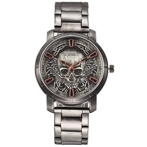 Gothic Mens Watch Bronze Stainless Steel Retro Skull Design Gothic Shop