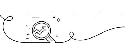 Chart Line Icon Report Graph Sign In Magnifier Continuous Line With Curl Vector Stock