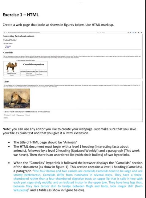 Solved Exercise HTML Create A Web Page That Looks As Chegg
