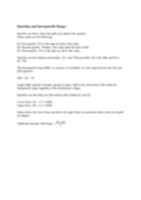 SOLUTION Basic Statistics Formulas Studypool