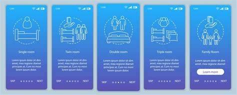 Hotel Booking Onboarding Mobile App Page Screen Vector Template